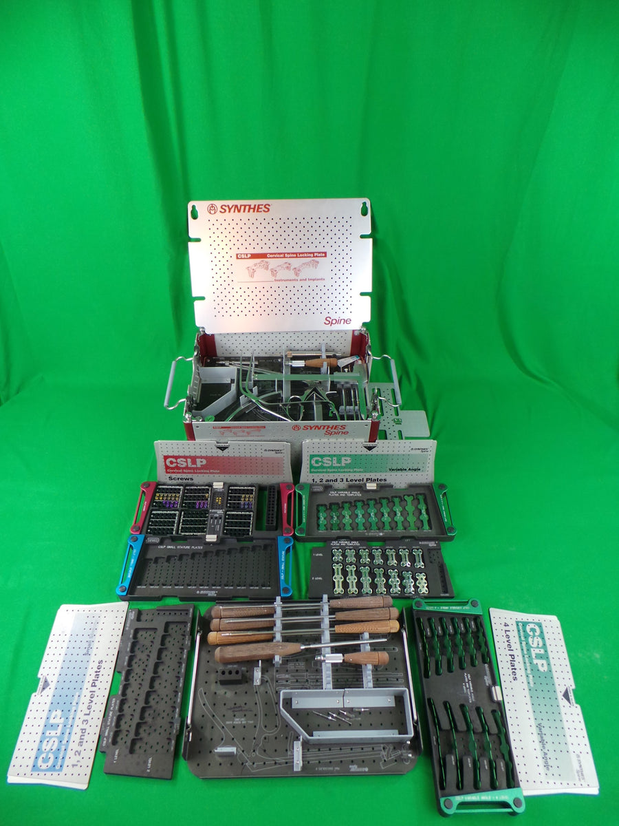 Synthes CSLP Cervical Spine Locking Plate Instruments/Implants Tray Se ...