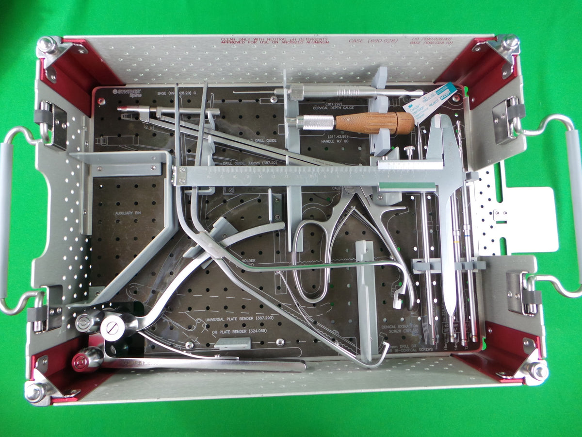 Synthes CSLP Cervical Spine Locking Plate Instruments/Implants Tray Se ...