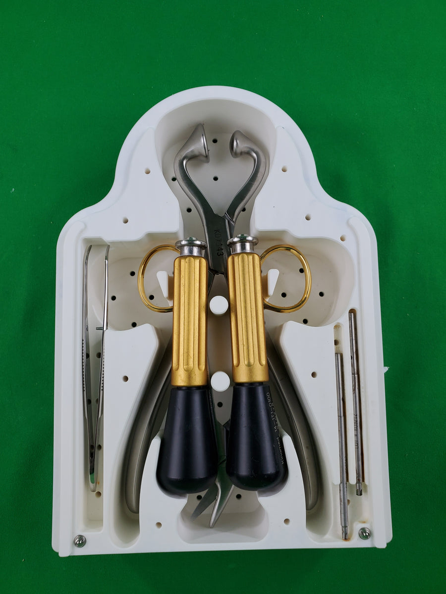 KINAMED NEURO PRO RIGID FIXATION SYSTEM CRANIAL PLATING TITANIUM SET 2 ...