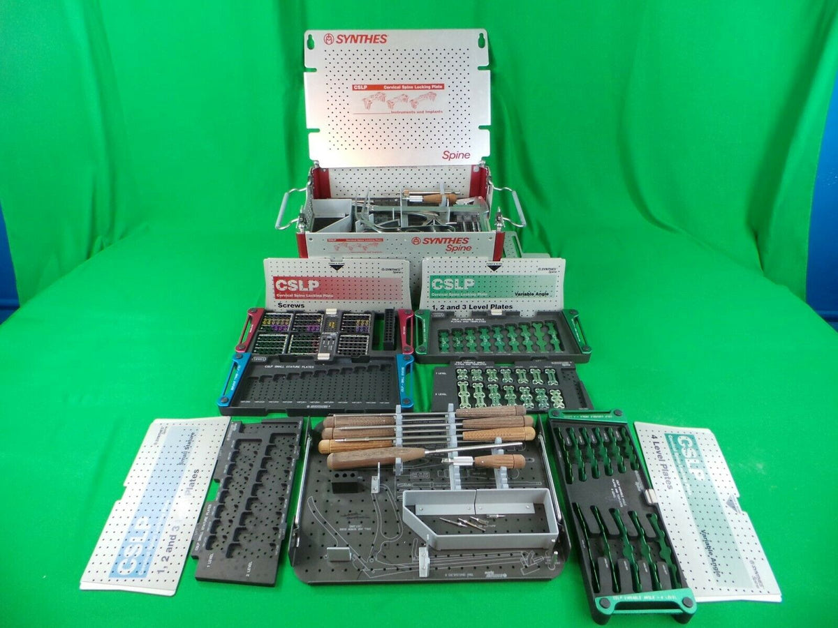 Synthes CSLP Cervical Spine Locking Plate Set Instruments srews & 1,2 ...